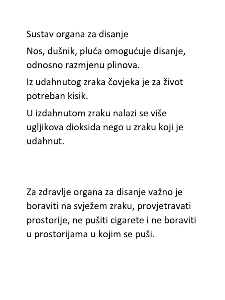 Sustav Organa Za Disanje | PDF