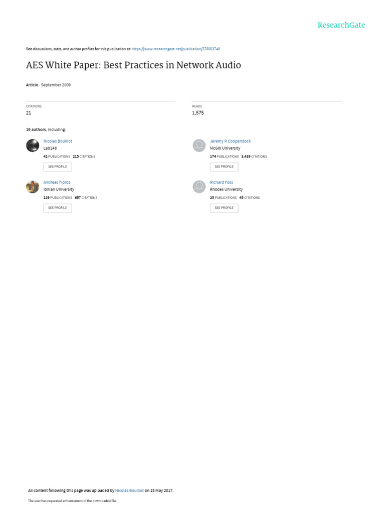 AES_White_Paper_Best_Practices_in_Network_Audio | PDF | Computer Network | Network Topology