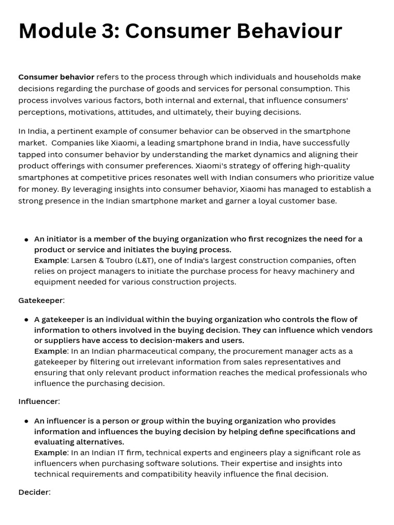 Module 3 Consumer Behaviour | PDF | Consumer Behaviour | Brand