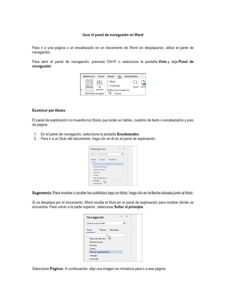 4-Usar El Panel de Navegación en Word | PDF | Software