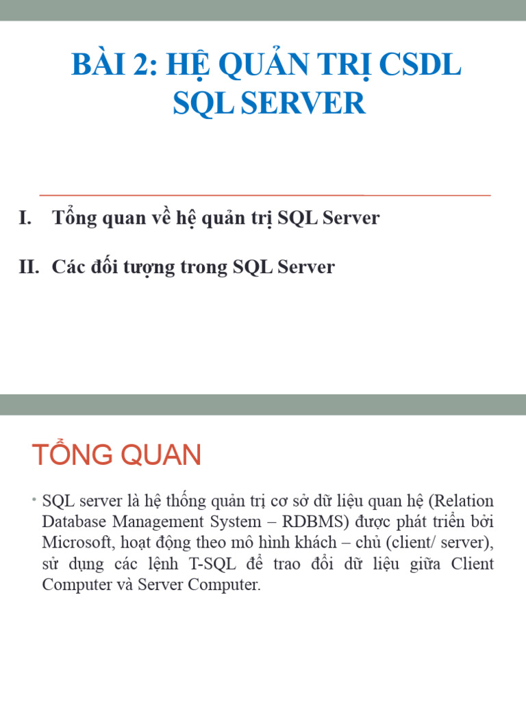 2 - Bai 2 - HQTCSDL SQL SERVER | PDF