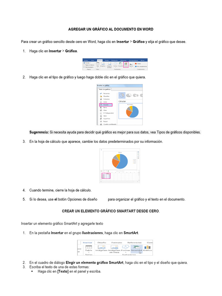 Guía para Gráficos y SmartArt en Word | PDF | Informática | Software