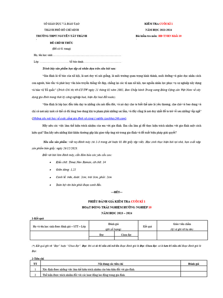 HK1-?E??-TIE?U CHI?-2023 - (Chi?nh Thu? | PDF