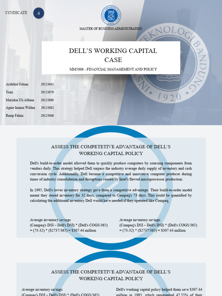 Dell's Working Capital Syndicate 4 | PDF | Dell | Working Capital