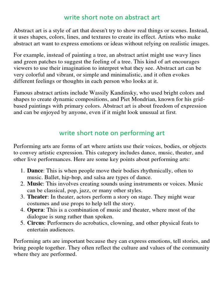 Write Short Note On Abstract Art | PDF | Romanticism | Abstract Art