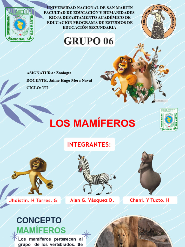 GRUPO 06 - Mamíferos. Zoología | PDF | Mamíferos | Zoología