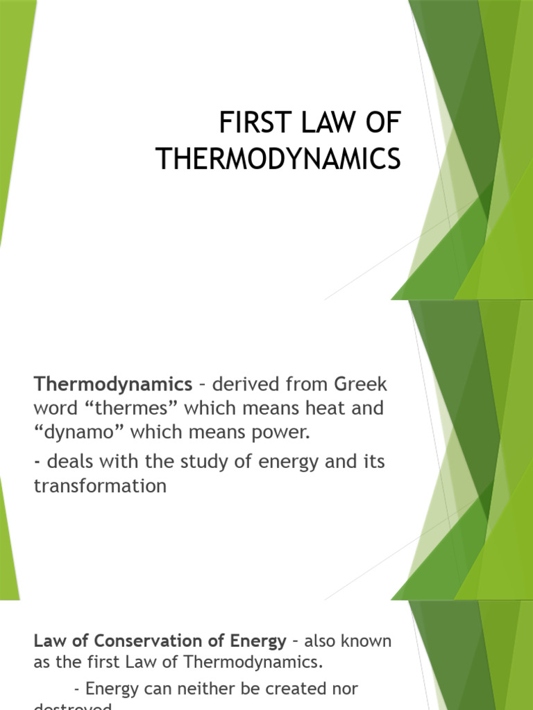 First Law of Thermodynamics | PDF | Heat | Thermodynamics