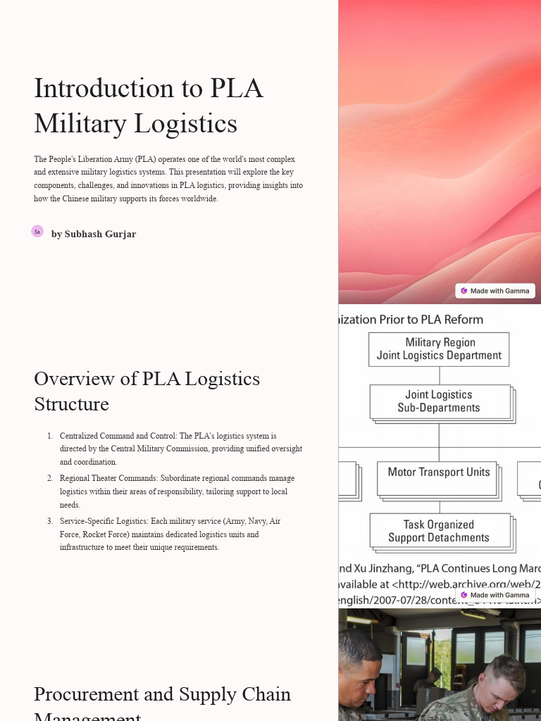 Introduction To PLA Military Logistics | PDF | Logistics | People's ...