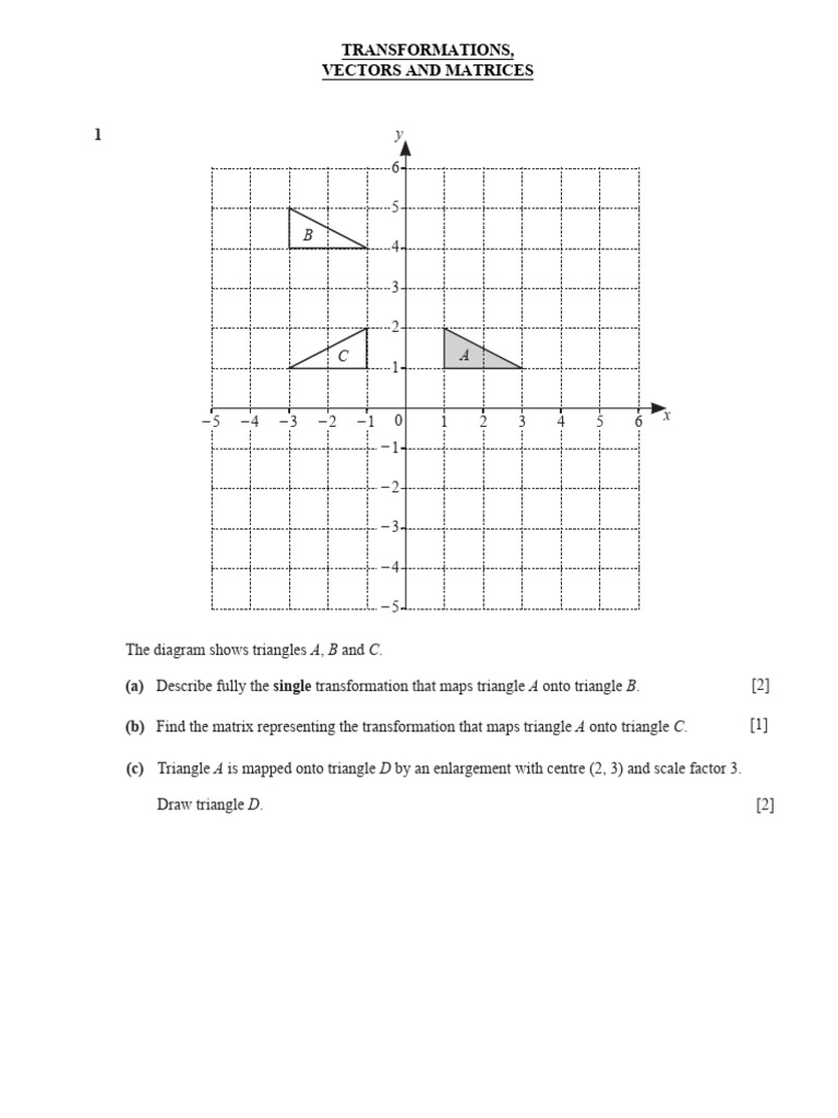 Transformations of Triangles and Shapes | PDF | Shape | Matrix ...