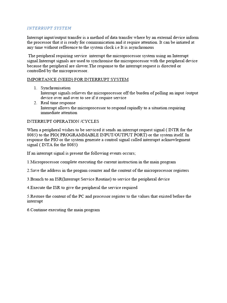 INTERRUPT NOTES | Download Free PDF | Central Processing Unit | Input ... INTERRUPT NOTES | Download Free PDF | Central Processing Unit | Input ...