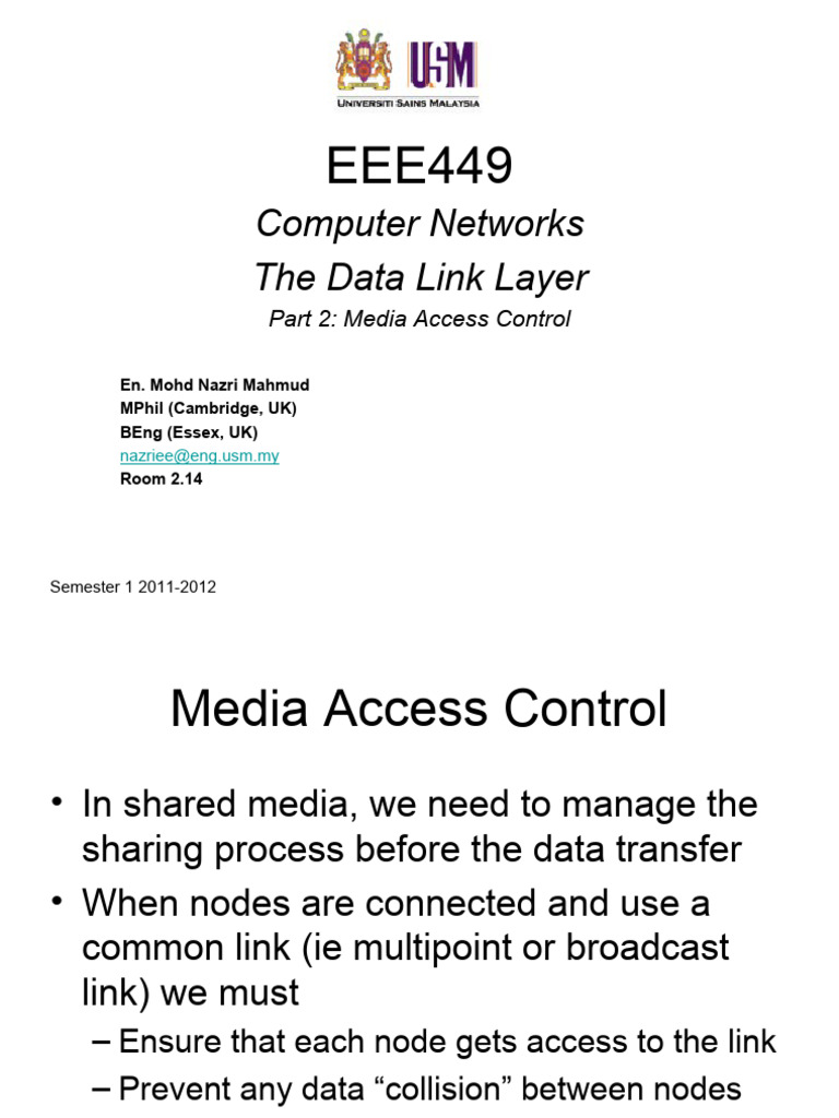 EEE449 Computer Networks Lecture Slide 2 For Student | PDF | Computer Network | Channel Access ...