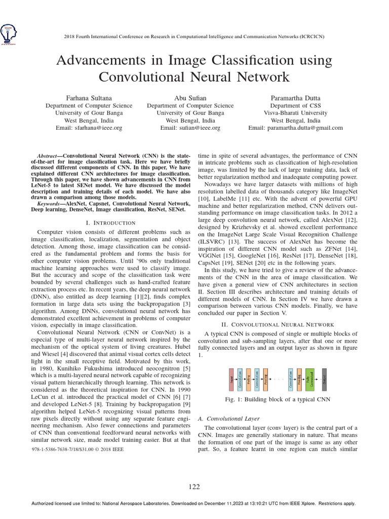 Advancements in Image Classification Using Convolutional Neural Network ...