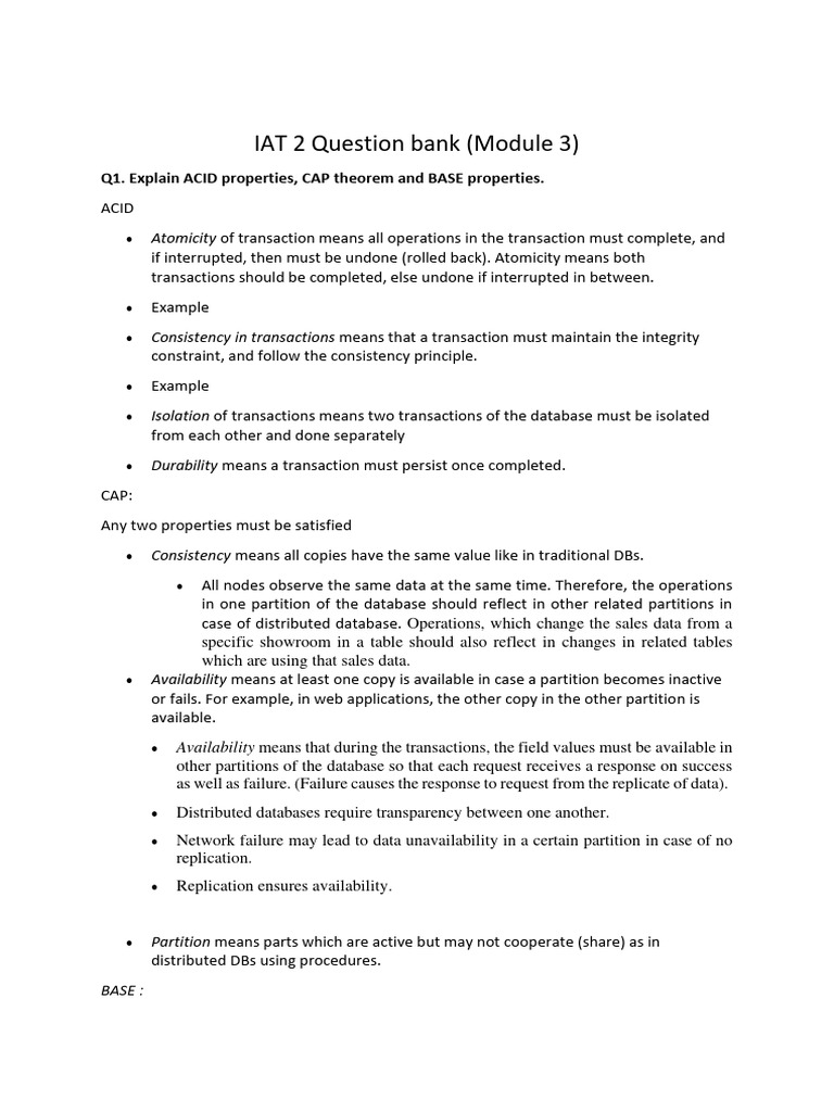 BDA QB 2 | PDF | No Sql | Databases