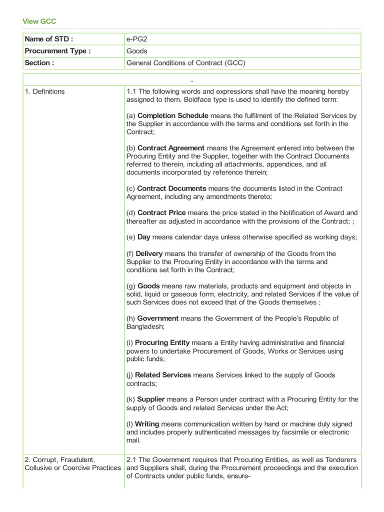 Section3 - General Conditions of Contract (GCC) | PDF | Procurement | Liquidated Damages