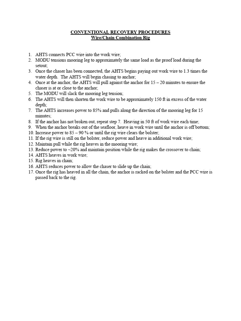 Offshore Anchor Recovery Guide | PDF | Home & Garden | Technology ...