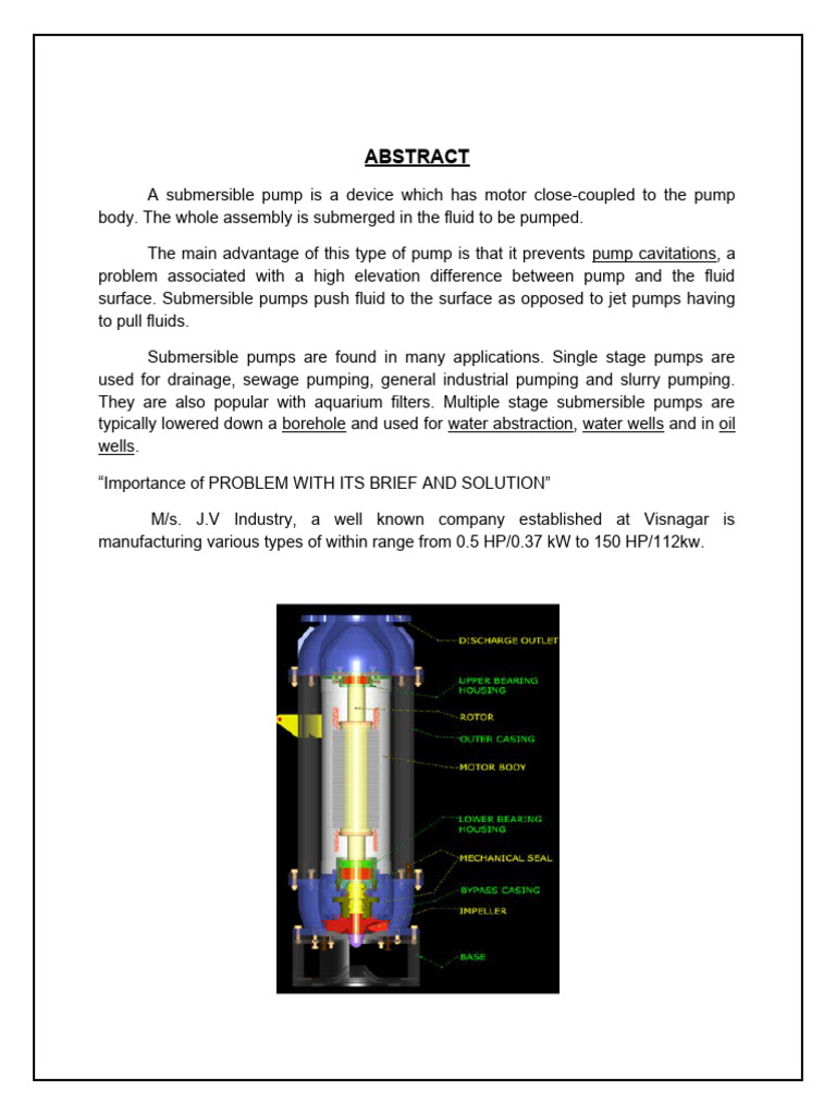 To Modify Impeller of Submersible Pump | PDF | Pump | Chemical Engineering