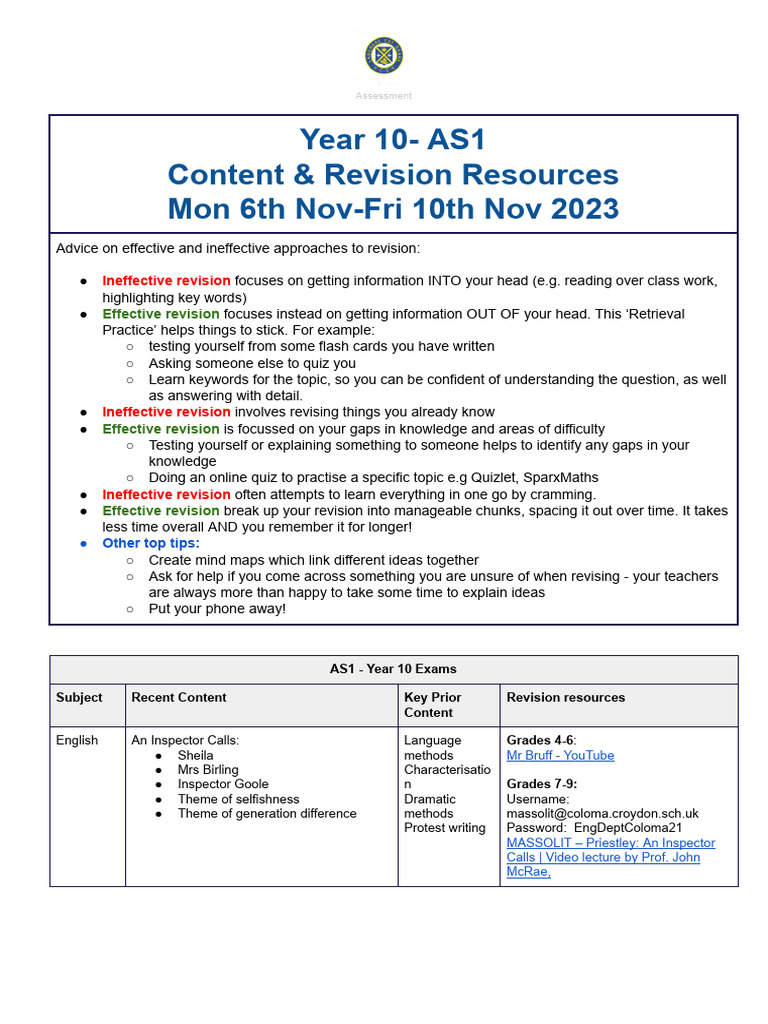 Effective Year 10 Revision Tips | PDF | Beach | Earth Sciences