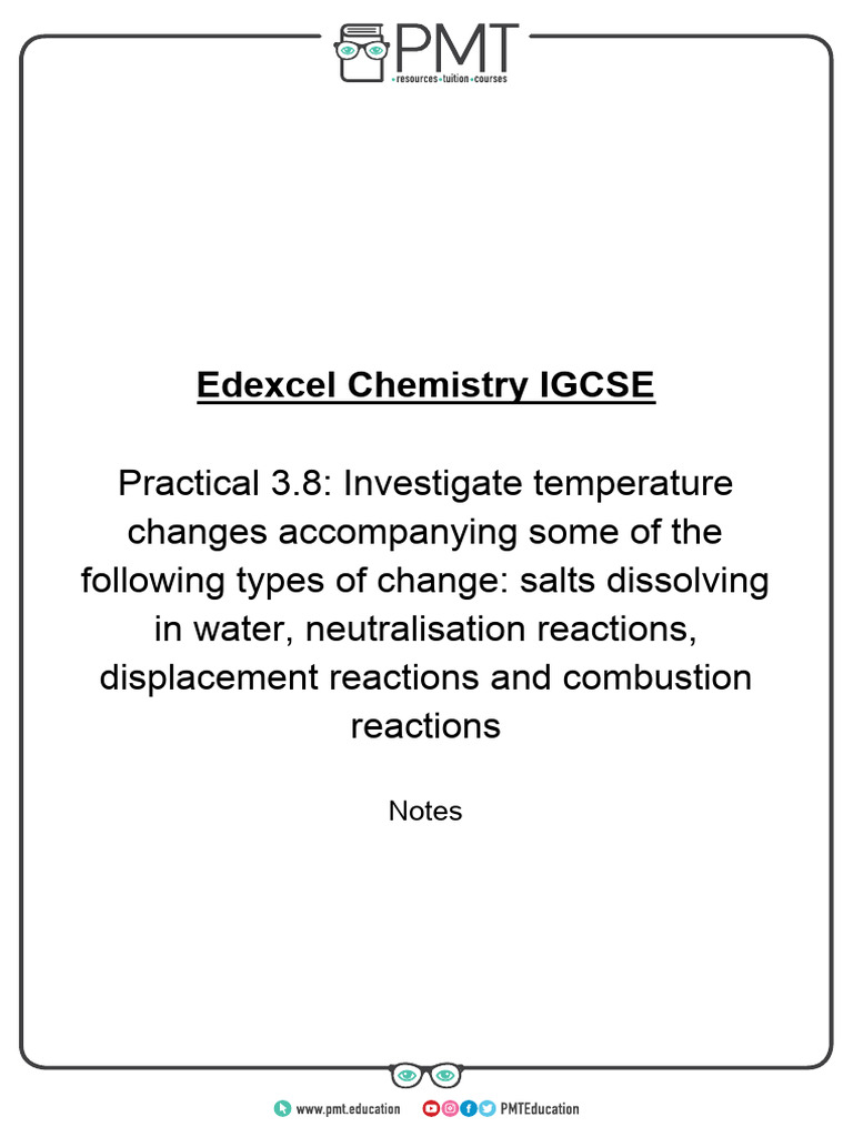 Investigating Temperature Changes of Reactions | PDF | Chemical ...