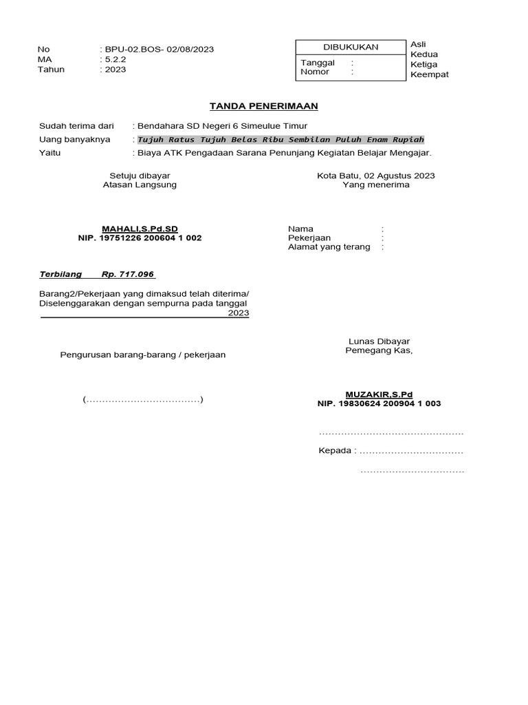 Kwitansi Dinas | PDF