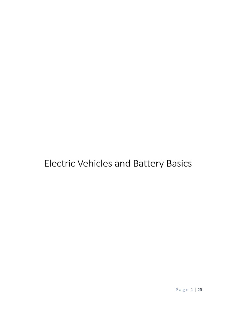 Electric Vehicles and Battery Basics | PDF | Electric Vehicle | Plug In Hybrid