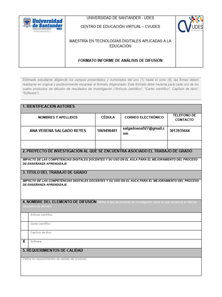 Ana Salgado Entregable2 Software | PDF | Análisis FODA | Software