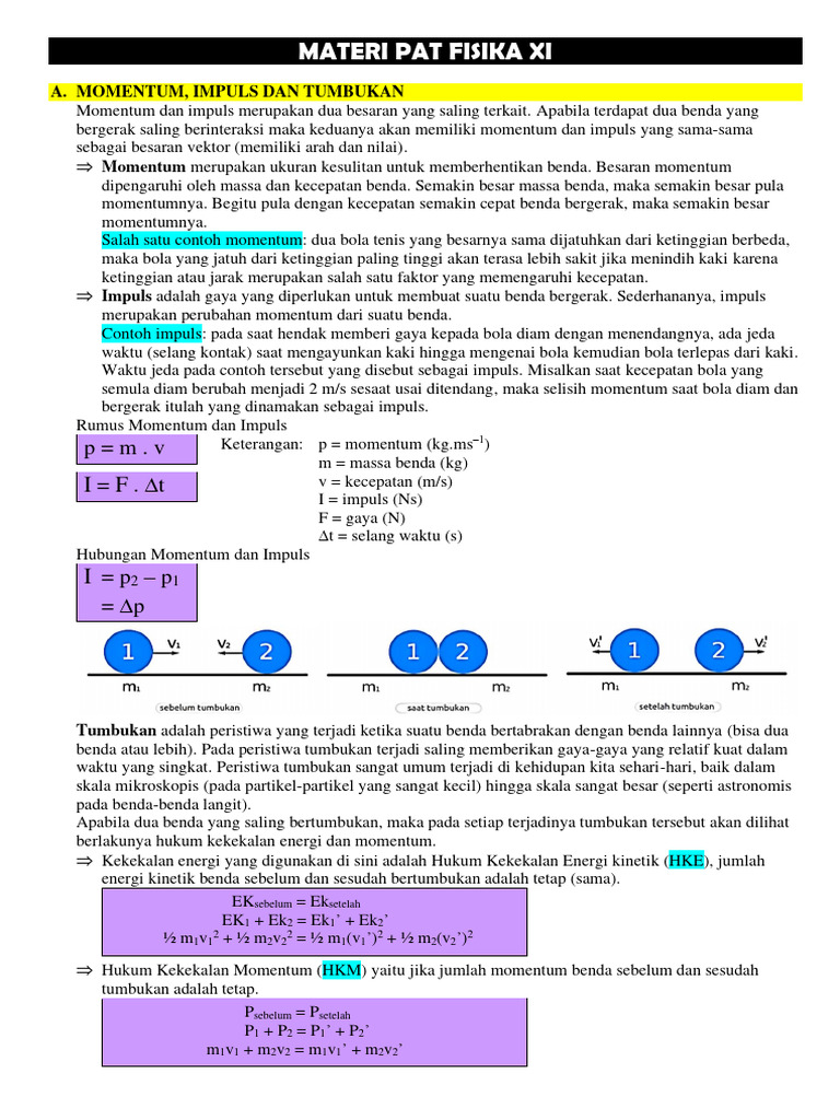 Materi Dan Kisi2 PAT FISIKA XI | PDF