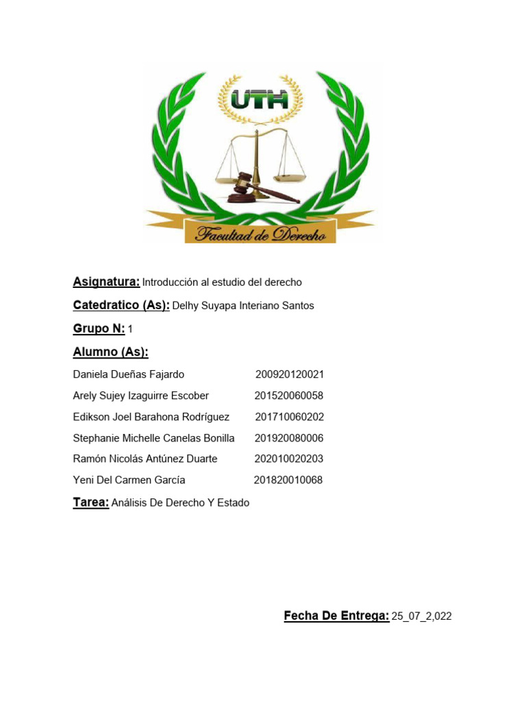 Analisis Y Tarea Del Grupo#1 Introduccion | PDF | Constitución | Estado ...