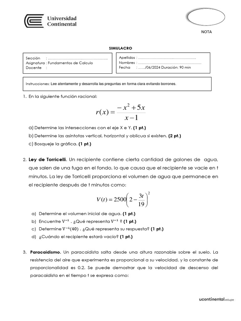 Simulacro | PDF | Física Aplicada e Interdisciplinaria