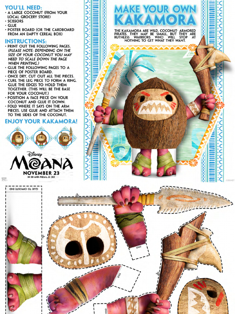 Moana - Make Your Own Kakamora | PDF