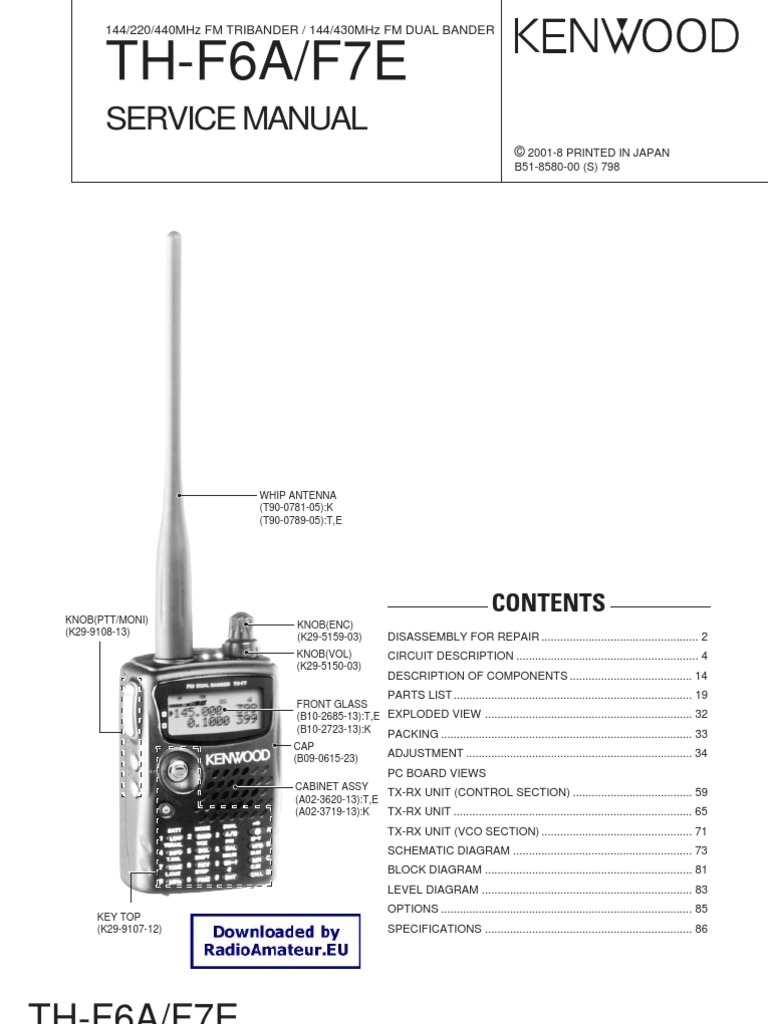 Th-F6a F7e SM | PDF | Amplifier | Frequency Modulation