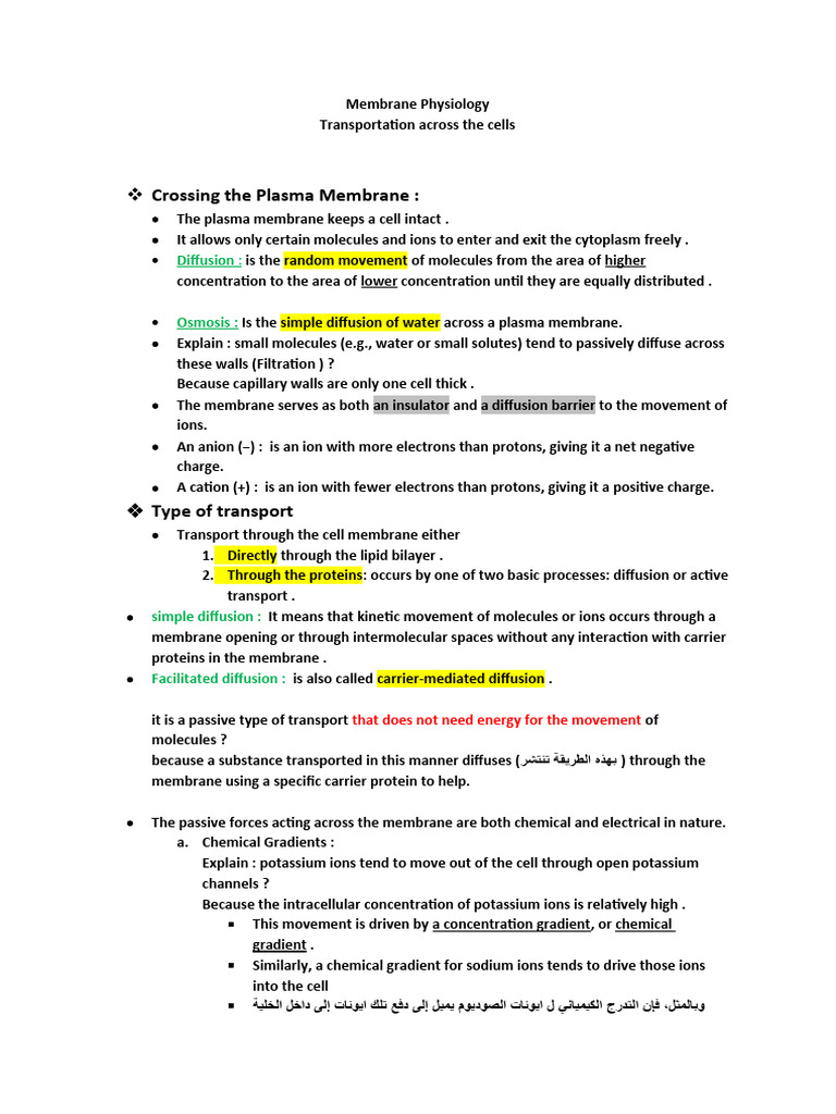 Membrane Physiology Sss Pdf Cell Membrane Ion