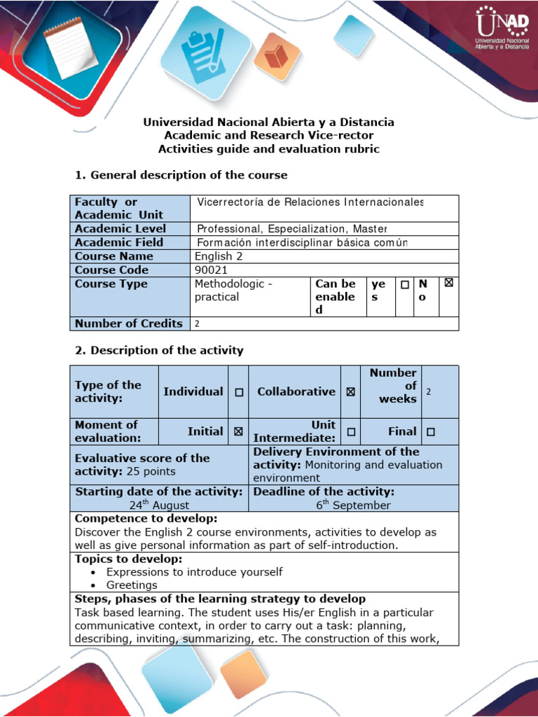 Activity Guide - Unit 1 - Act. 1 - Giving Advice - Recognition Task ...