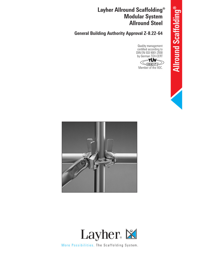 Layher - 2000 - Modular System Allround. General Building Authority Approval Z-8.22-64 | PDF ...