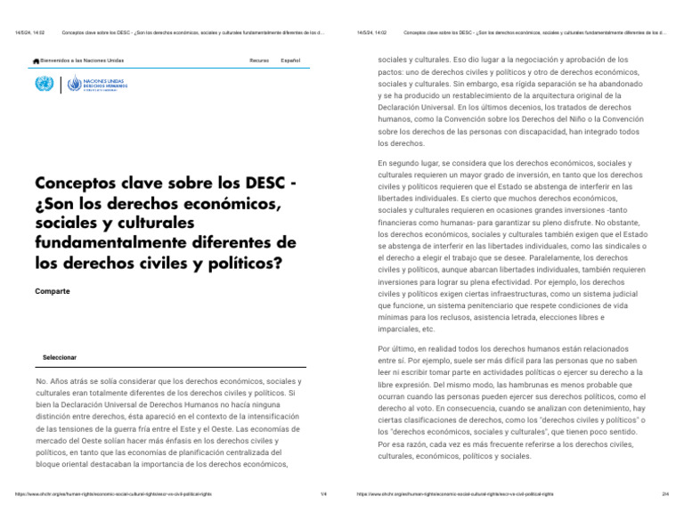 Conceptos Clave Sobre Los DESC - ¿Son Los Derechos Económicos, Sociales ...
