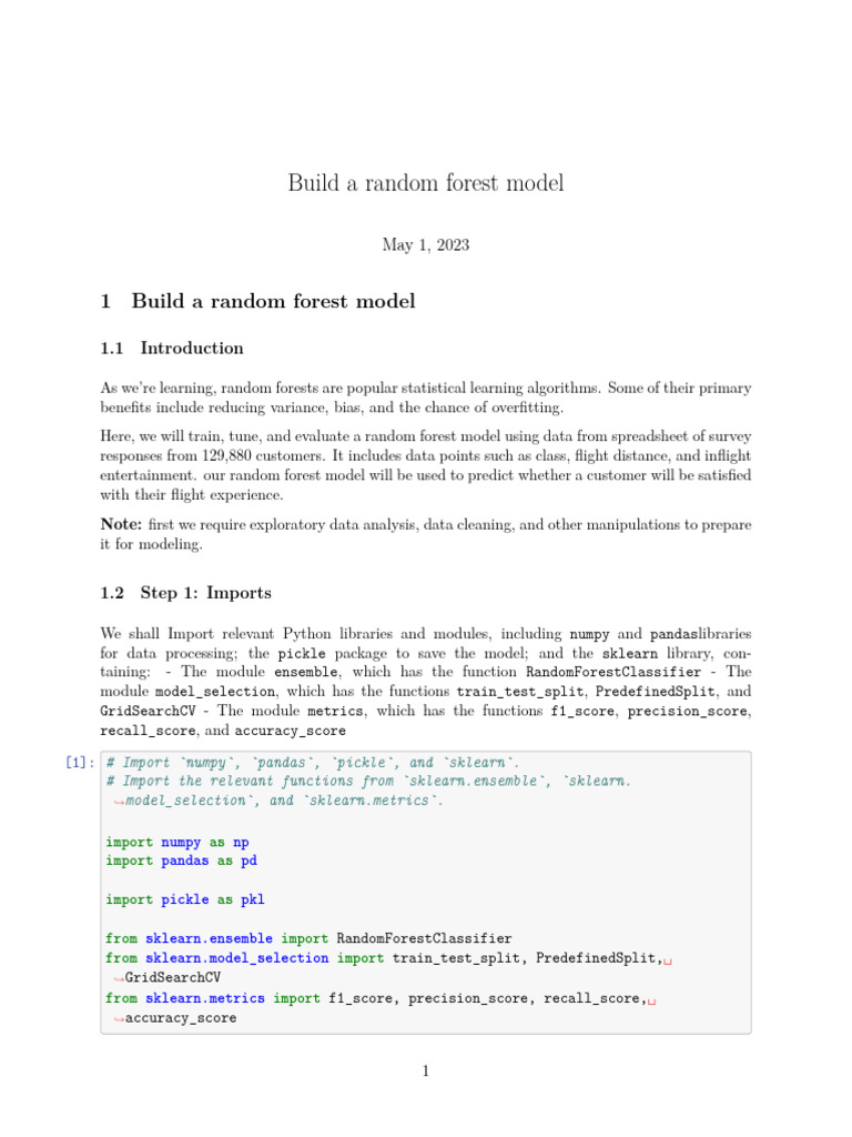 Random Forest Model | Download Free PDF | Accuracy And Precision | Applied Mathematics