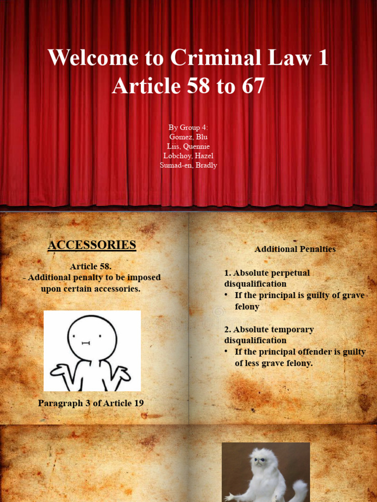 Criminal Law 1 Group 4 | PDF | Aiding And Abetting | Fine (Penalty)