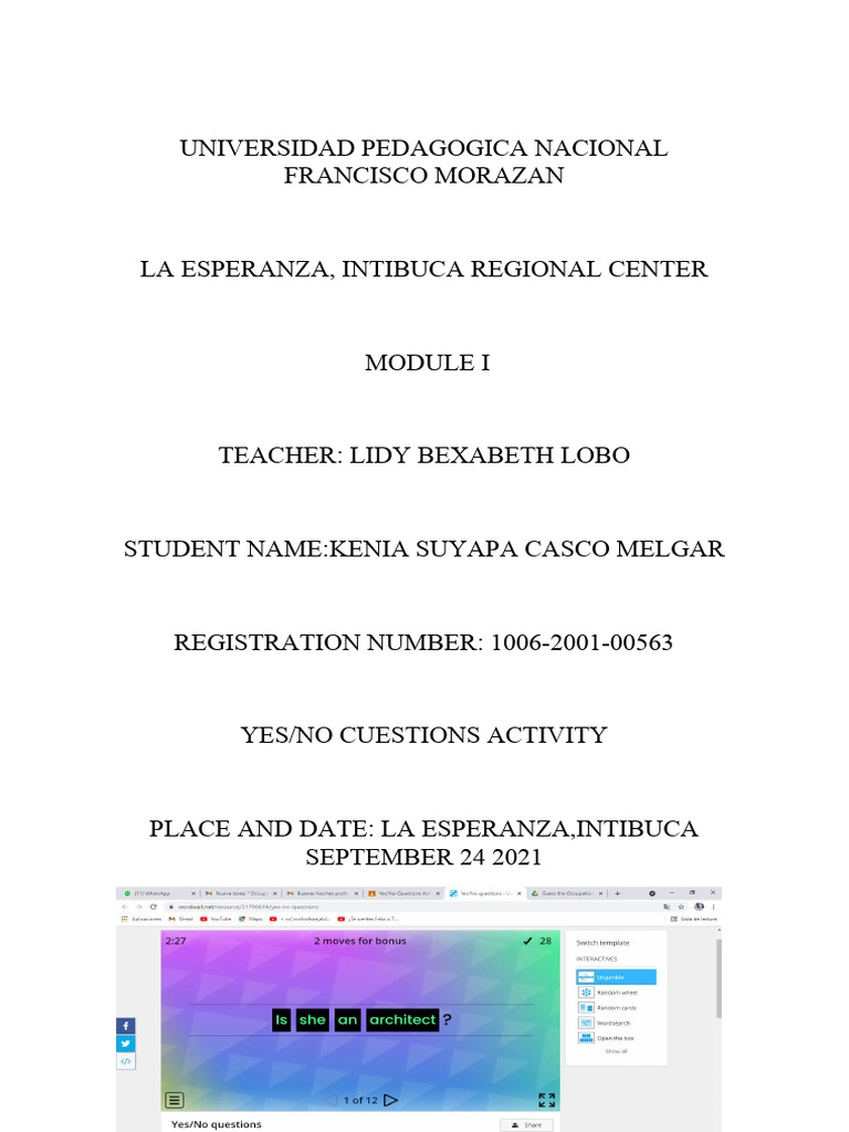 Yes/No Questions Activity Document | PDF | Social Science | Self ...