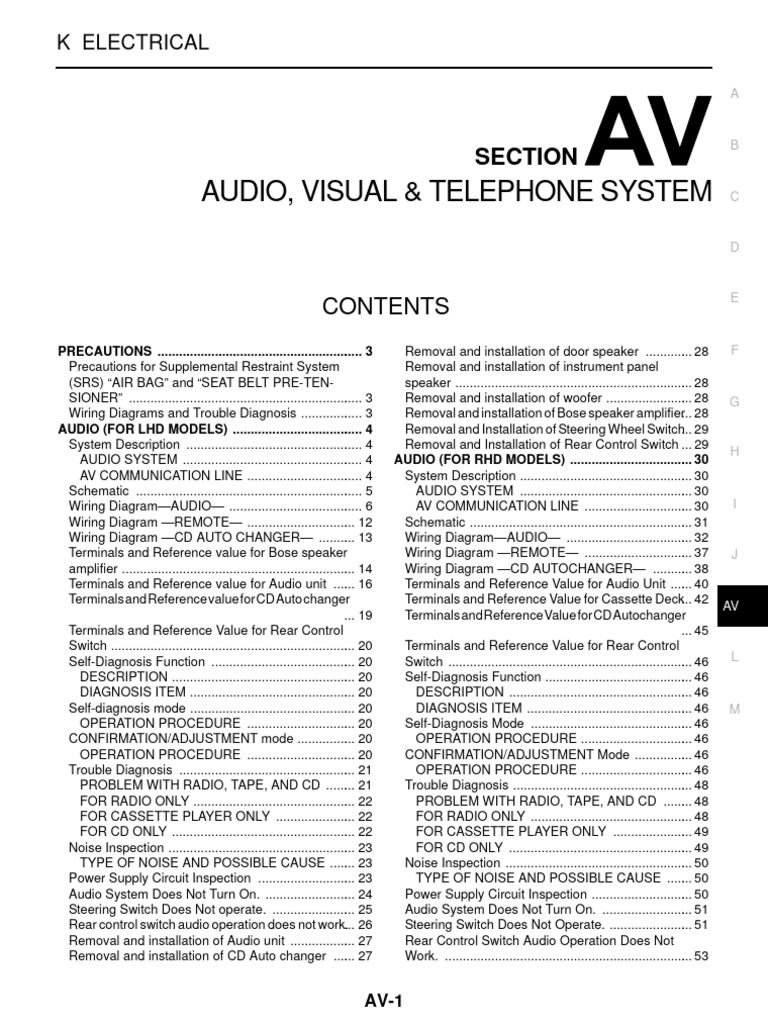 Nissan A33 | PDF | Airbag | Loudspeaker