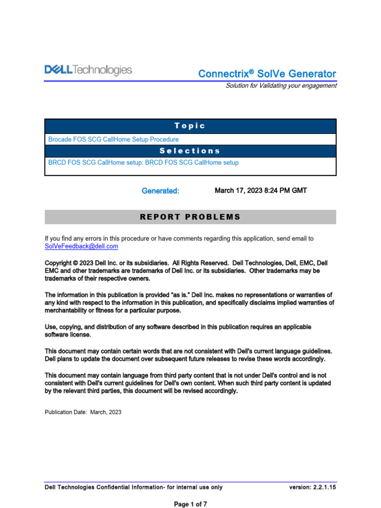 Connectrix - Brocade FOS SCG CallHome Setup Procedure-BRCD FOS SCG ...