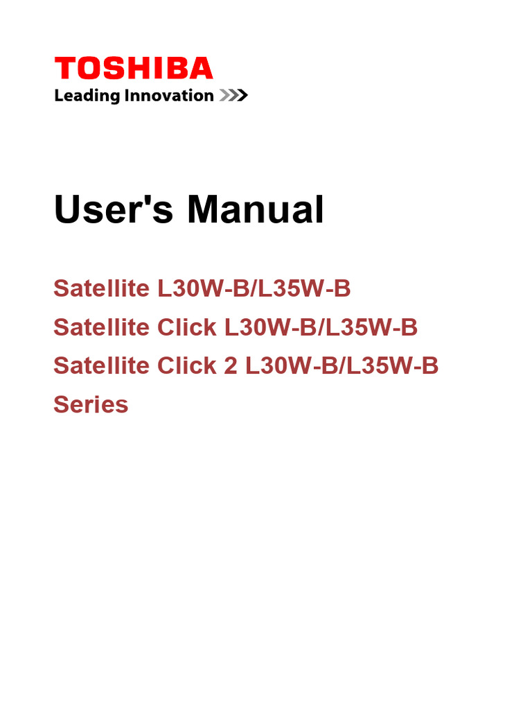 Toshiba Satellite - L30W-B - EnglishManual | PDF | Electromagnetic Compatibility | Source Code