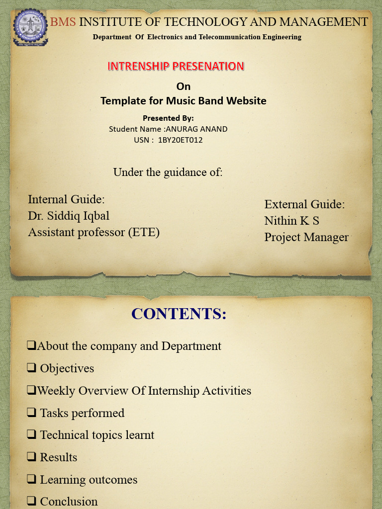 Intership Presentation | PDF | Web Development | World Wide Web