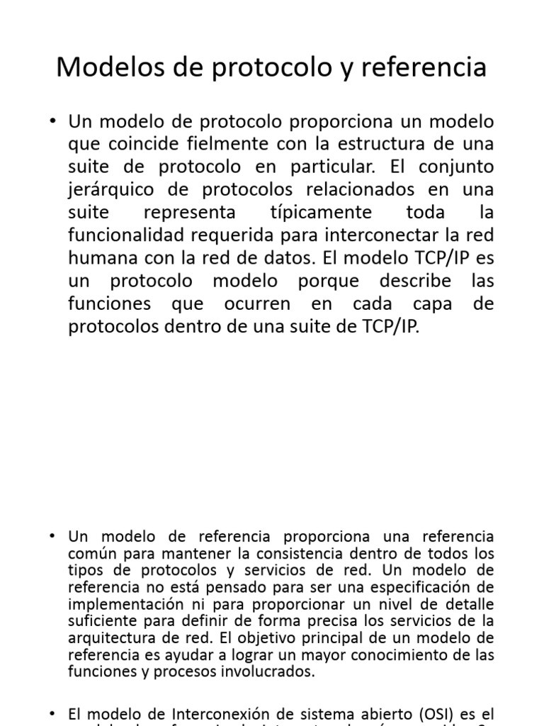 Modelos de Protocolo: TCP/IP y OSI | PDF | Red de computadoras ...