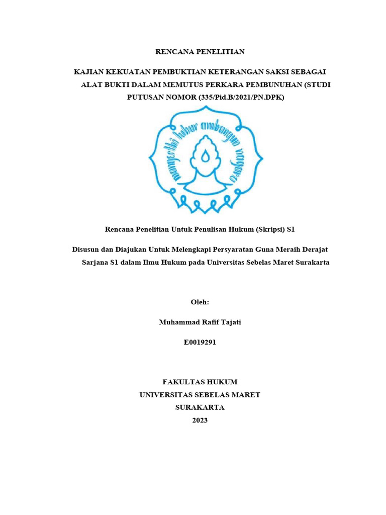 Draft Proposal Seminar Proposal Muhammad Rafif Tajati | PDF