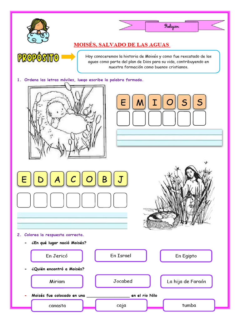 E7 S3 Ficha D2 Religión Moises | PDF | Religión y espiritualidad