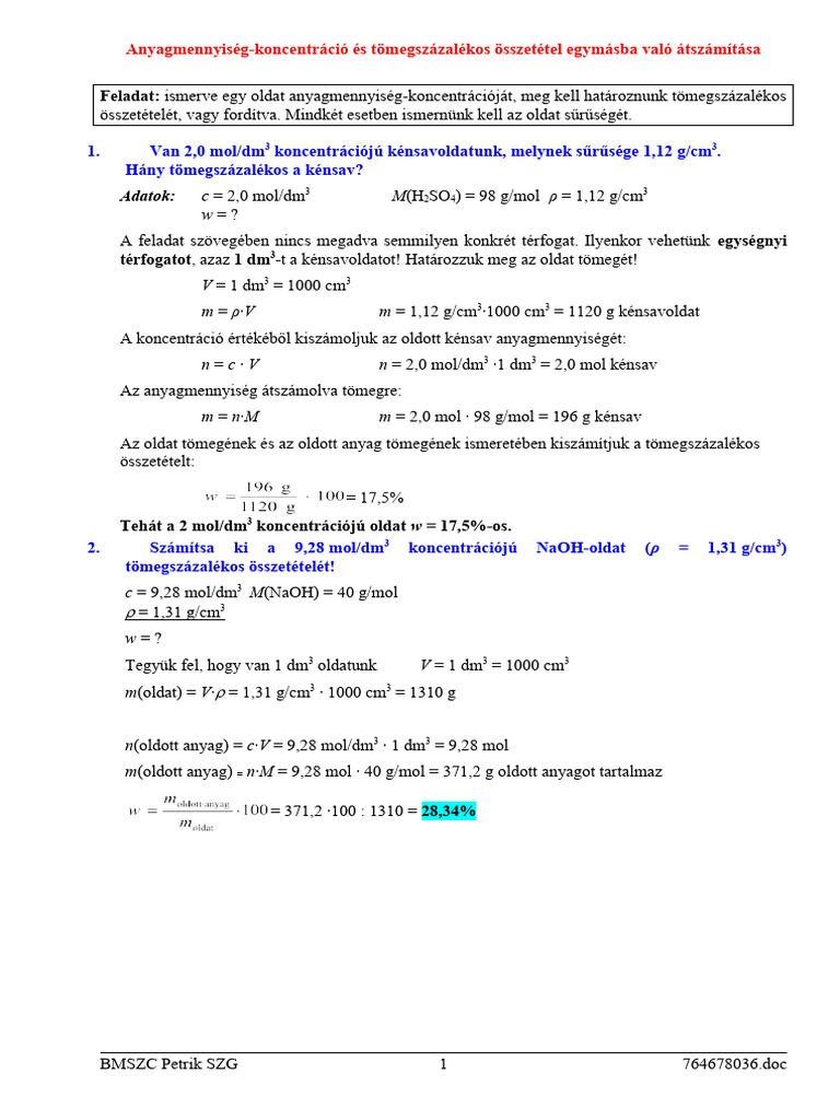 05 Anyagmennyiseg Atvaltas 2017 | PDF