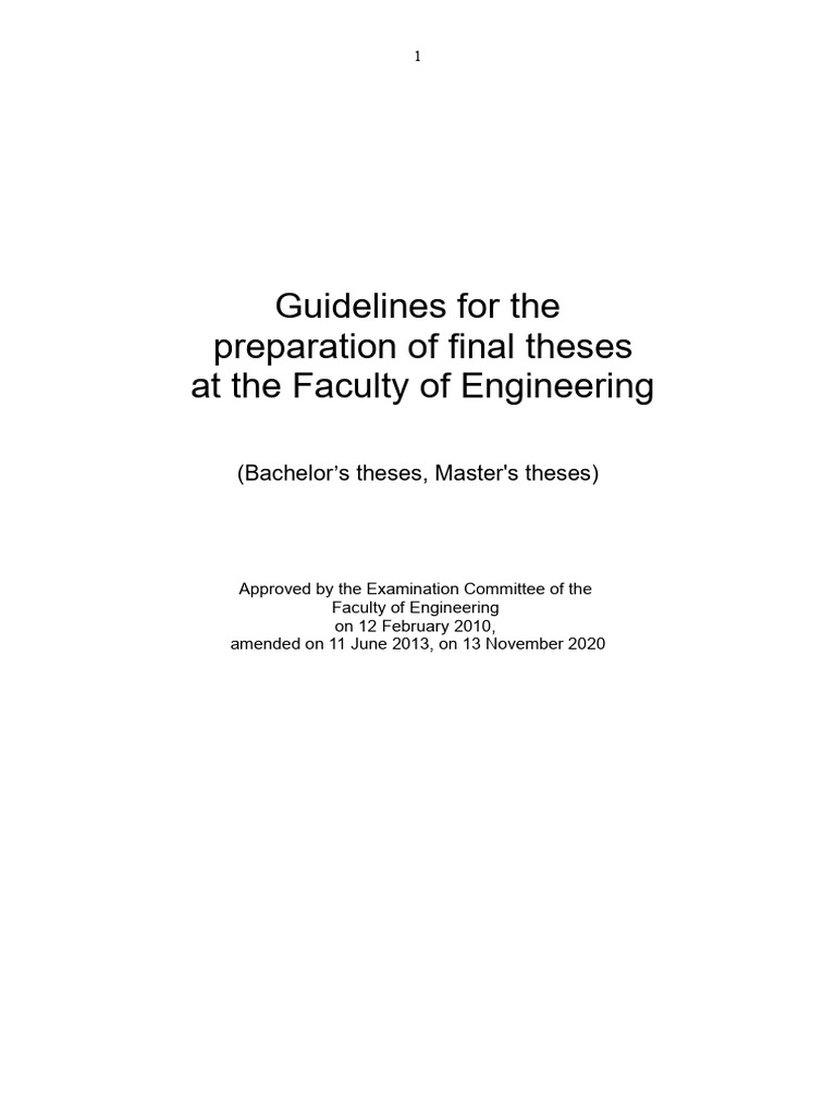 Guidelines For The Preparation of Final Theses A4 EN Akt | PDF | Thesis ...