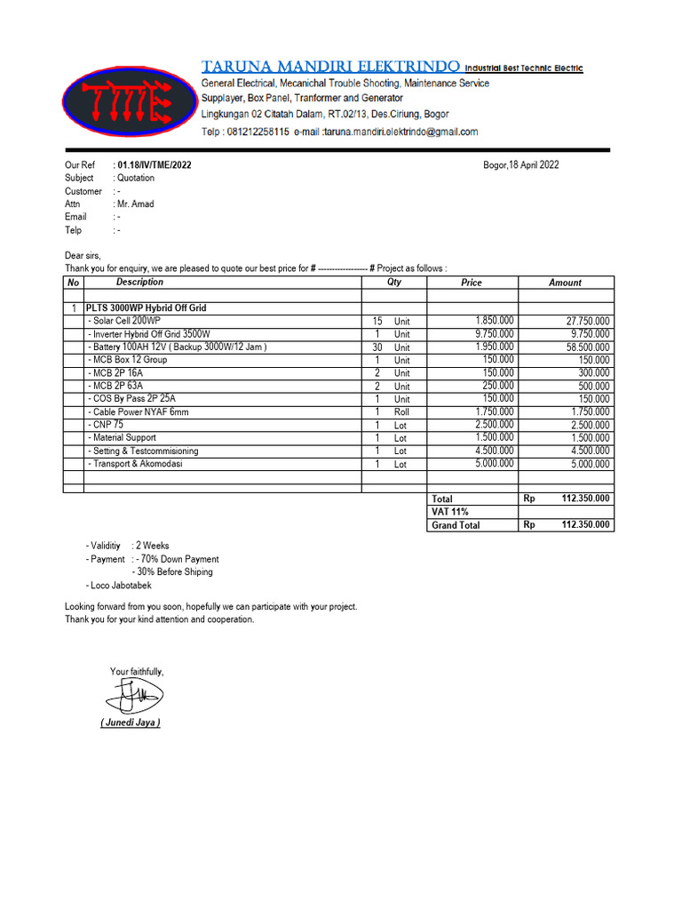 PLTS 3000WP Hybrid Off Grid | PDF | Power (Physics) | Solar Energy