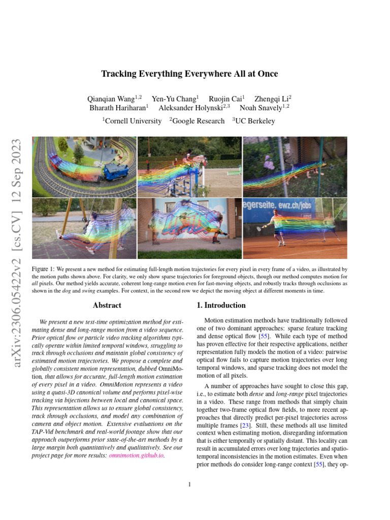 OmniMotion: Robust Video Tracking | PDF | 3 D Computer Graphics | Video