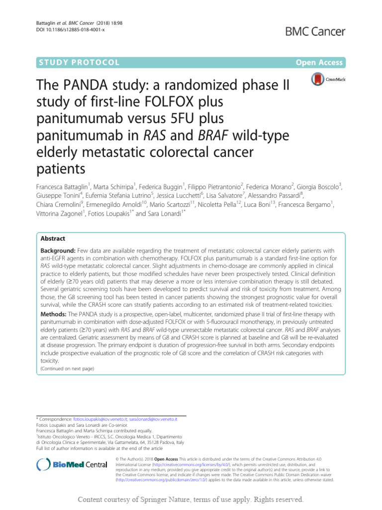 The PANDA Study A Randomized Phase II Study of Fir | PDF | Clinical ...