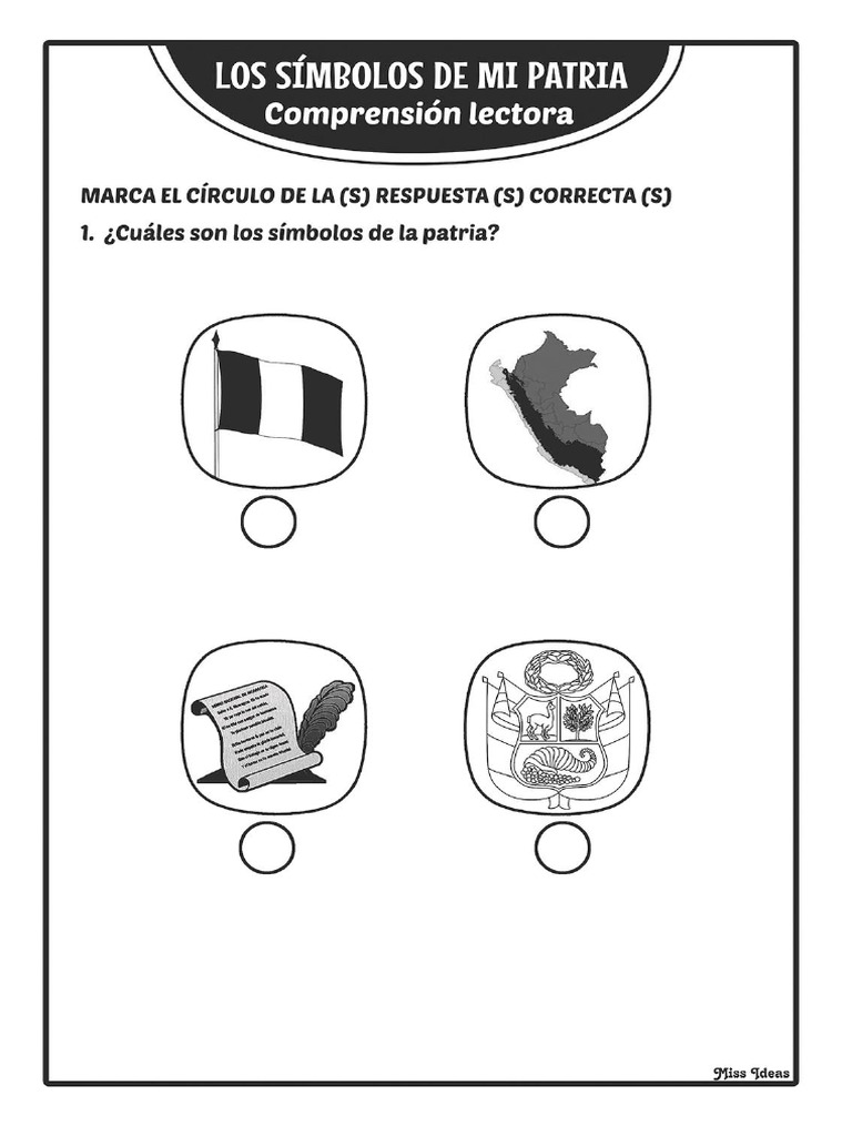 Compresión Lectora Símbolos de Mi Patria | PDF